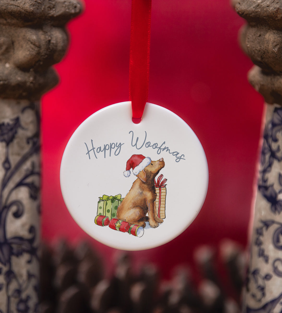 Labrador Chocolate Ceramic Circle Decoration – Villager Jim's Shop