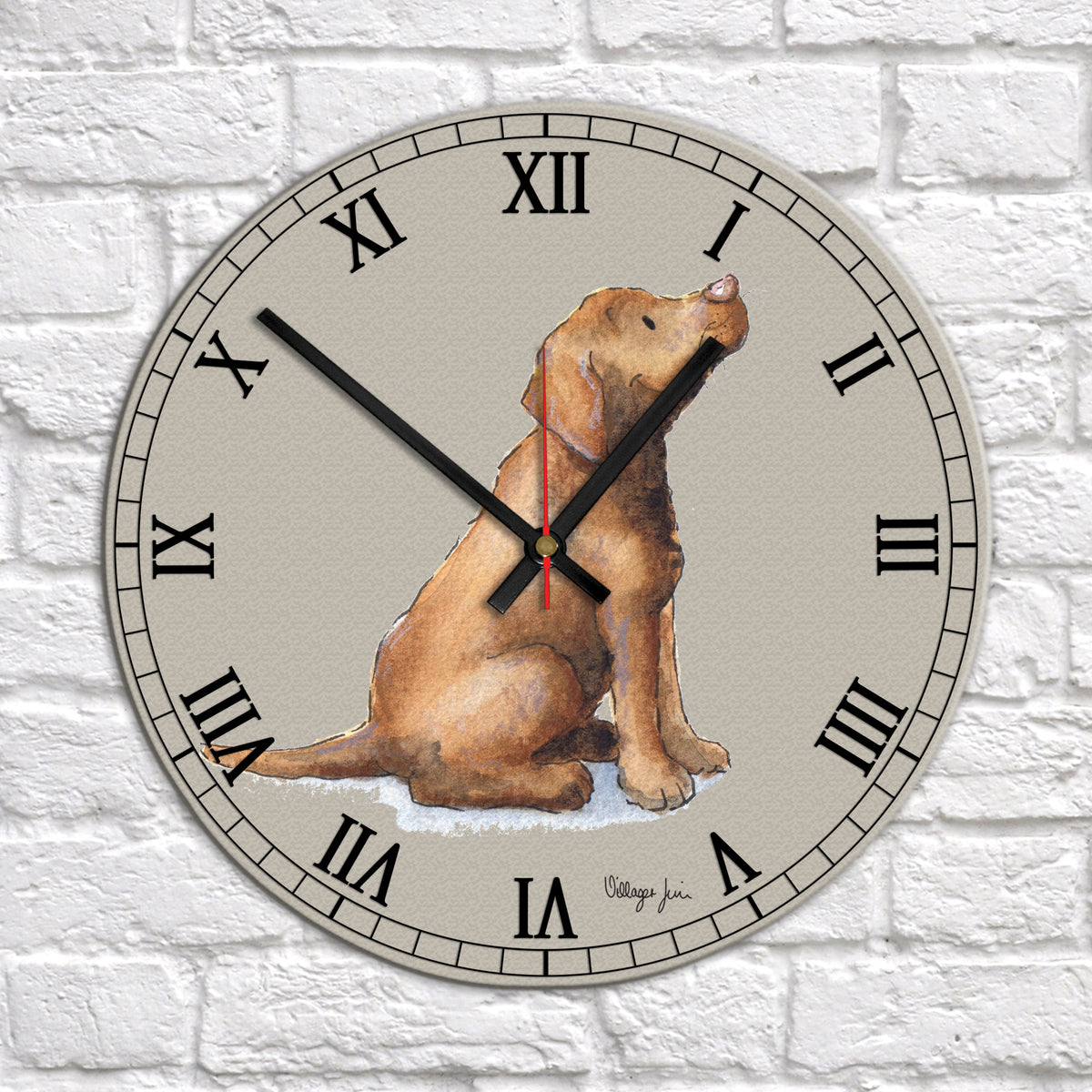 Labrador Chocolate Clock – Villager Jim's Shop