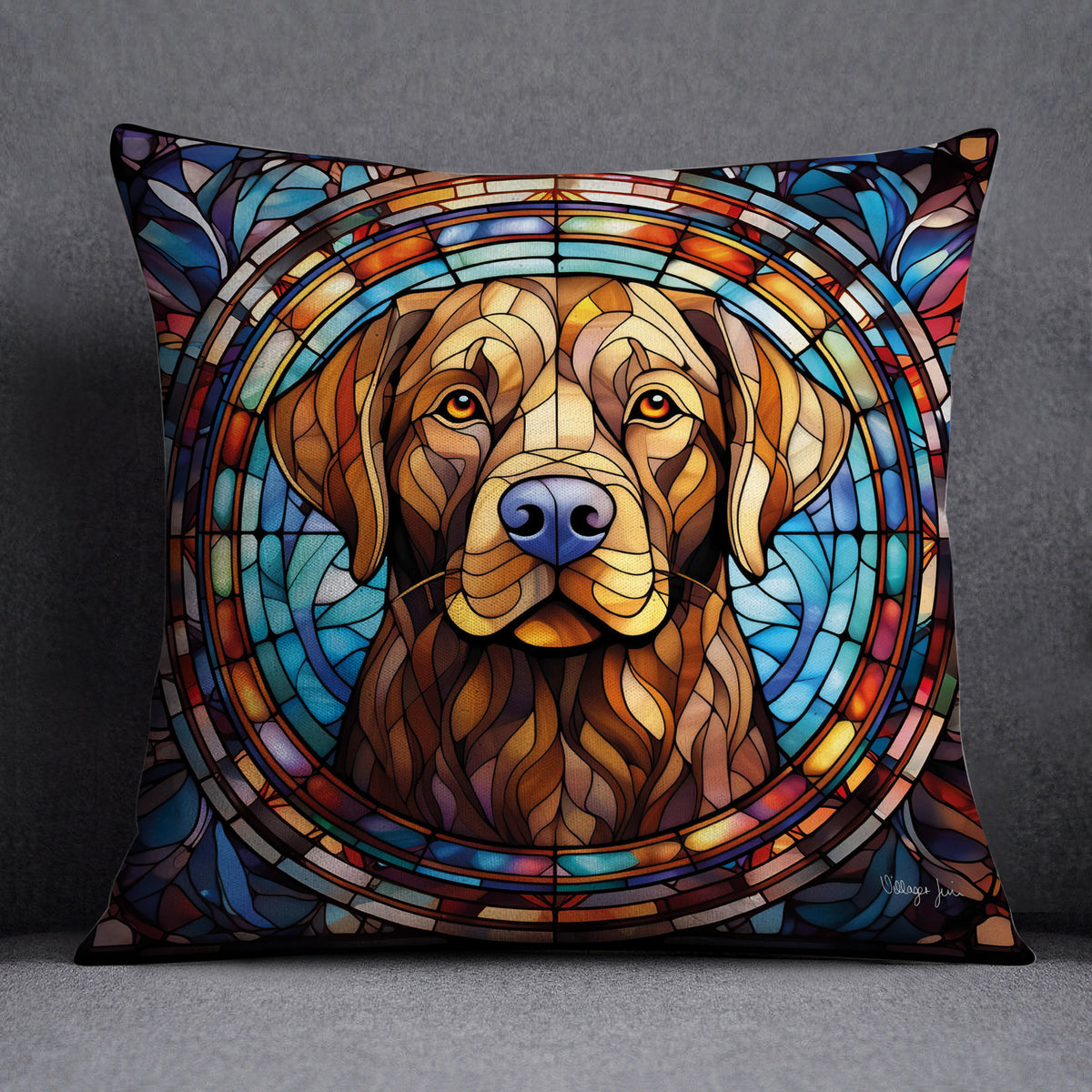 Labrador Chocolate Suncatcher Design Cushion – Villager Jim's Shop