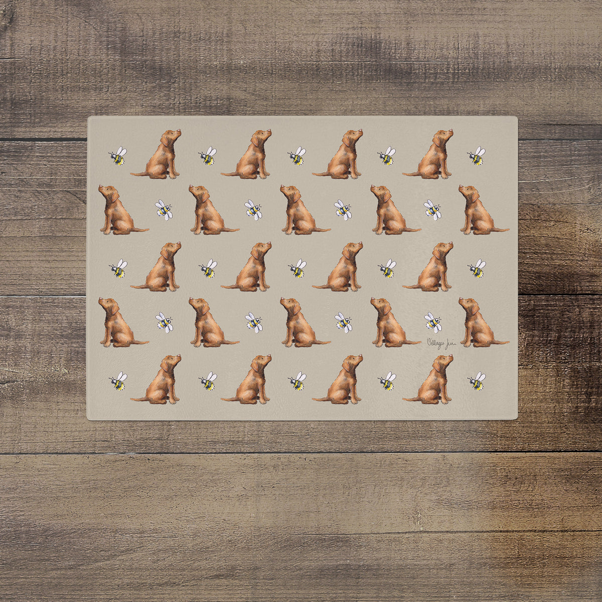 Labrador Chocolate and Bee Glass Worktop Saver – Villager Jim's Shop