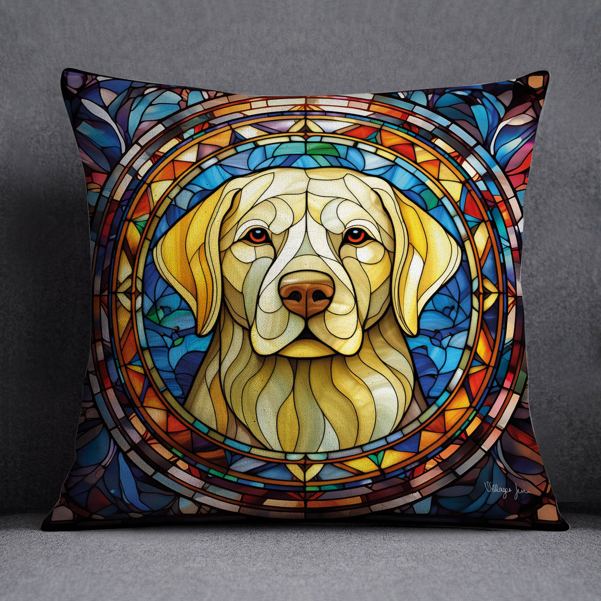 Labrador Yellow Suncatcher Design Cushion – Villager Jim's Shop