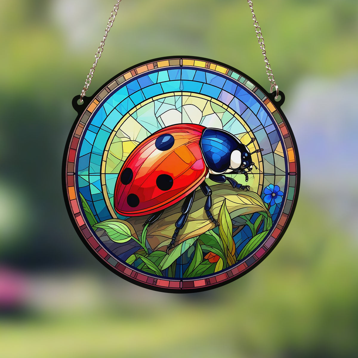 Ladybird Stained Glass Effect Suncatcher – Villager Jim's Shop