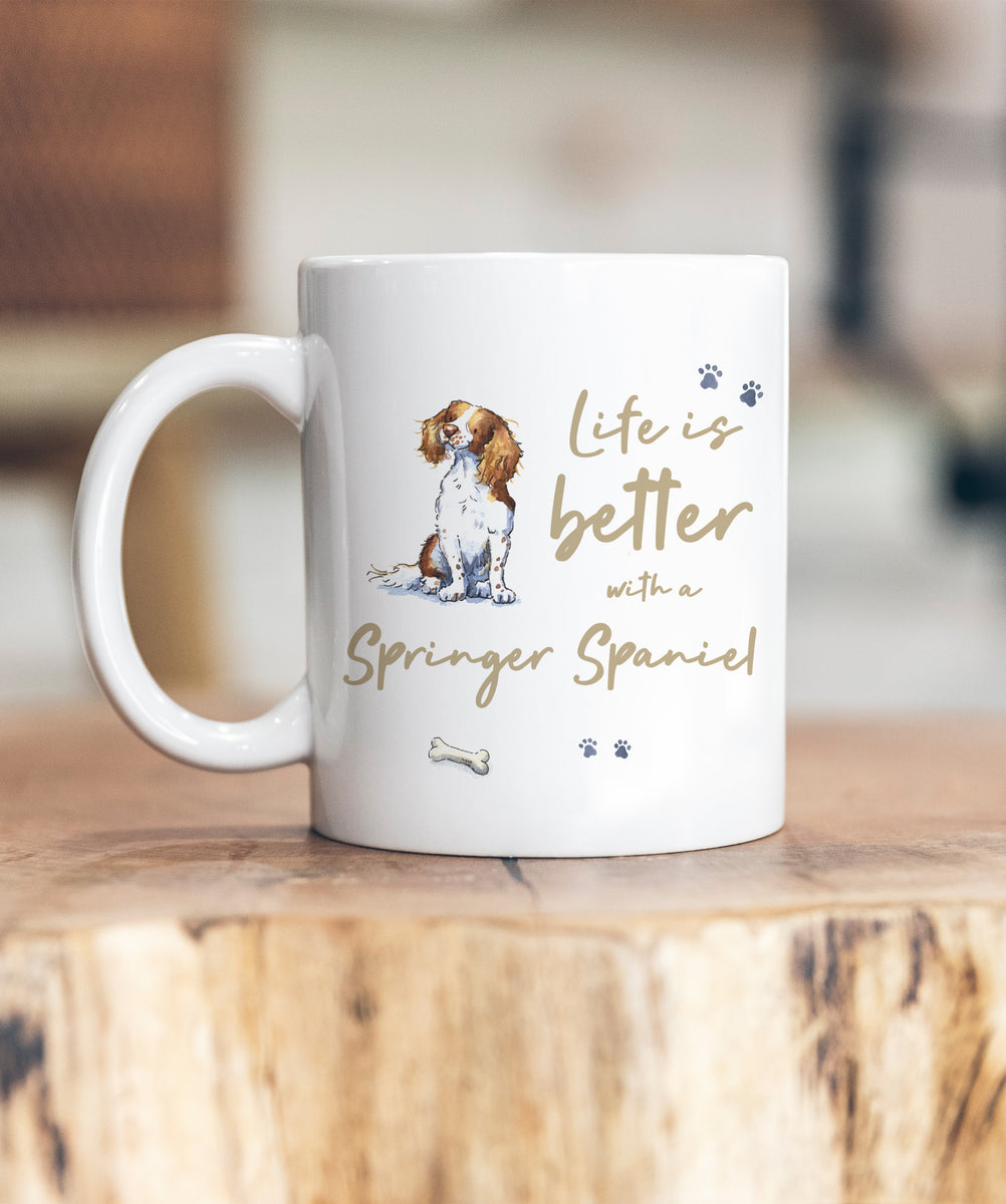 Life is Better Springer Spaniel Red & White Ceramic Mug – Villager Jim ...