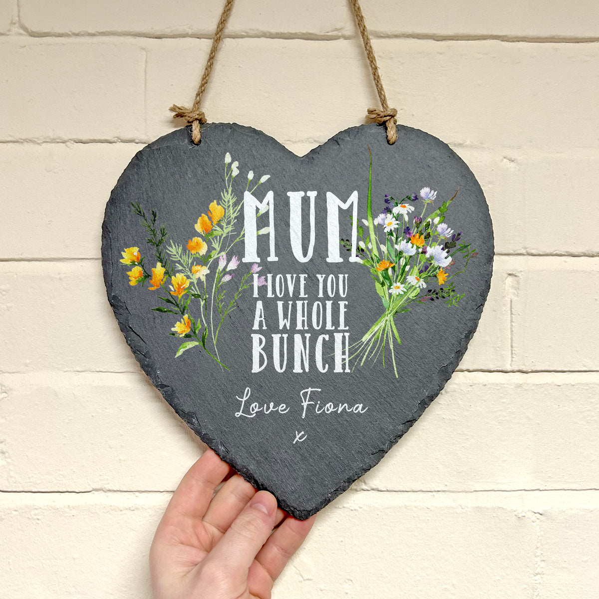 Love You A Whole Bunch Large Slate Heart – Villager Jim's Shop