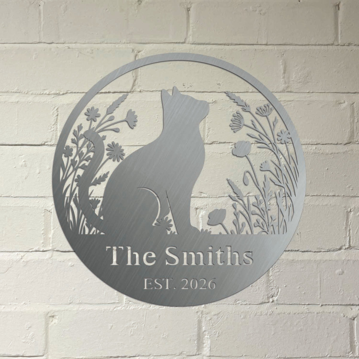 Cat in Meadow Personalised Steel Garden Sculpture – Villager Jim's Shop
