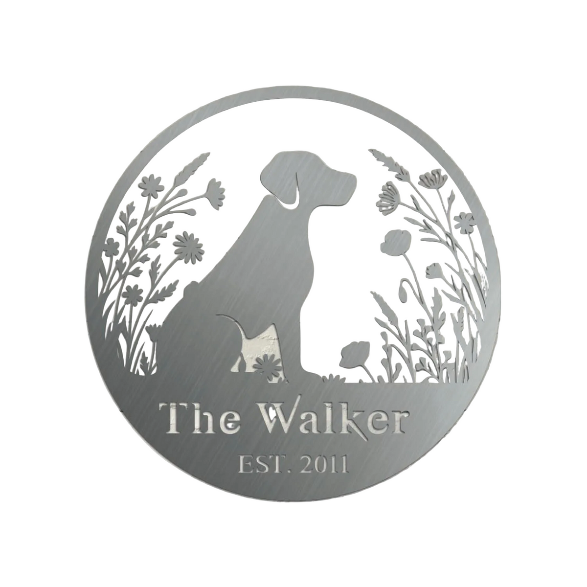Dog in Meadow Personalised Steel Garden Sculpture – Villager Jim's Shop