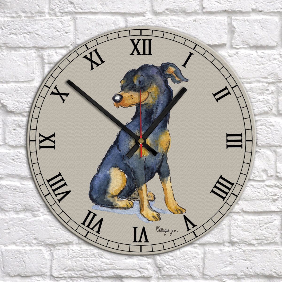 Miniature Pinscher Clock – Villager Jim's Shop