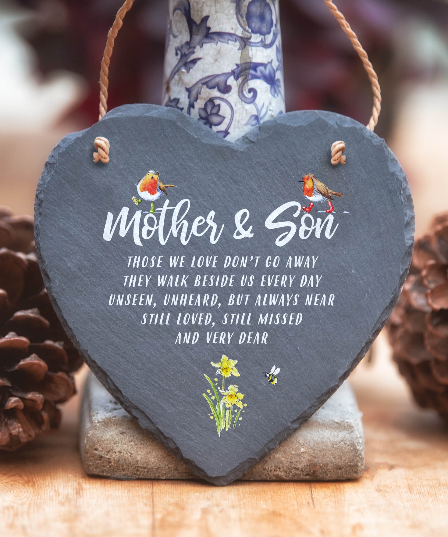 Mother & Son Slate Heart – Villager Jim's Shop