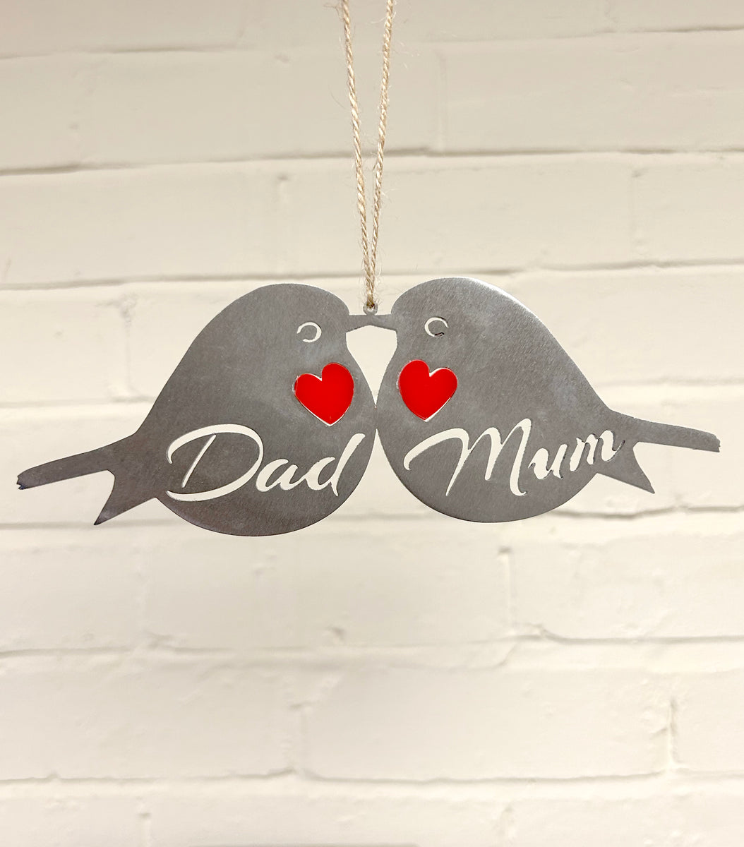 Mum & Dad Mini Steel Robin Duo - Red Heart Collection – Villager Jim's Shop
