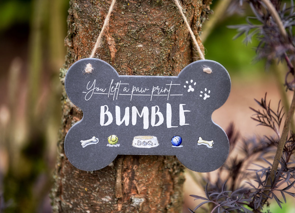 Personalised Memorial Bone Slate Sign – Villager Jim's Shop