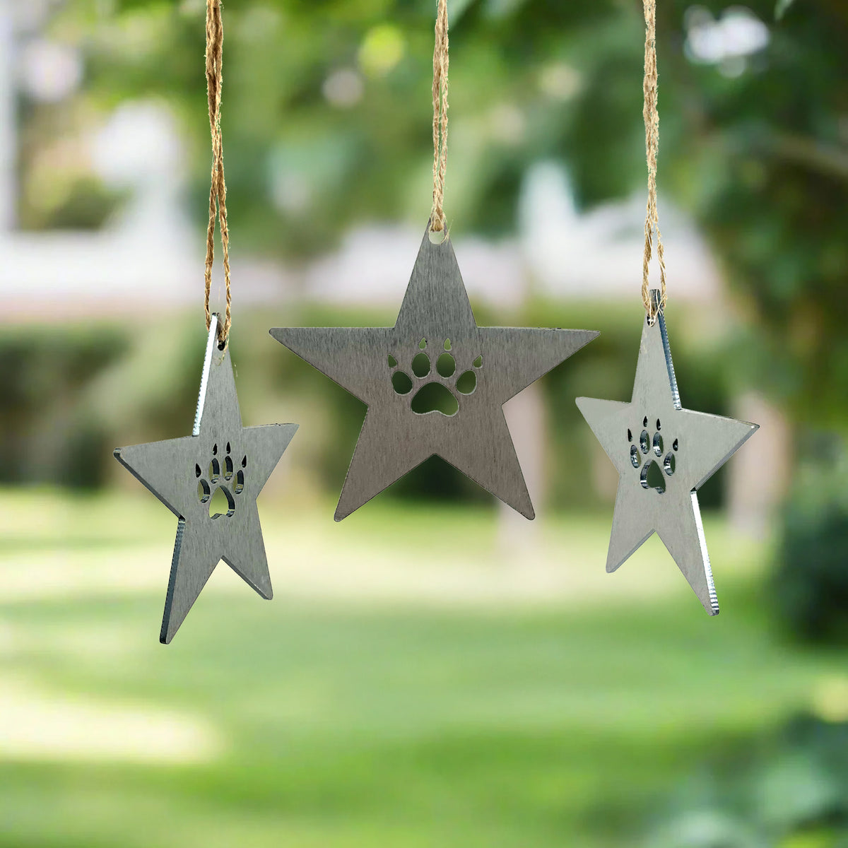 Mini Paw Print with Claws Star - Decorations for Life - Solid Steel ...