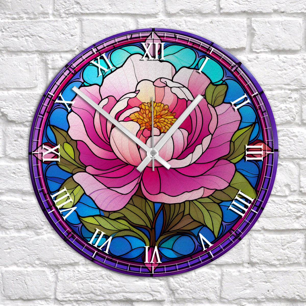 Peony Suncatcher Effect Clock – Villager Jim's Shop