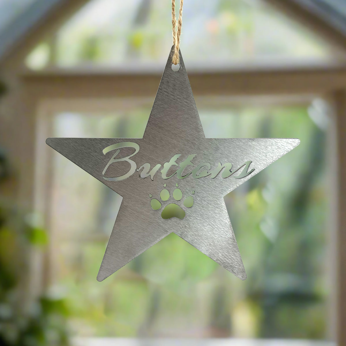 Cat Paw Print Star Personalised - Rustic Rusted Garden Sign – Villager ...
