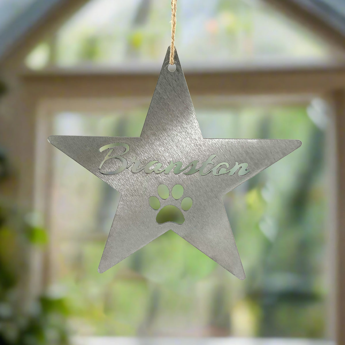 Dog Paw Print Star Personalised - Rustic Rusted Garden Sign – Villager ...