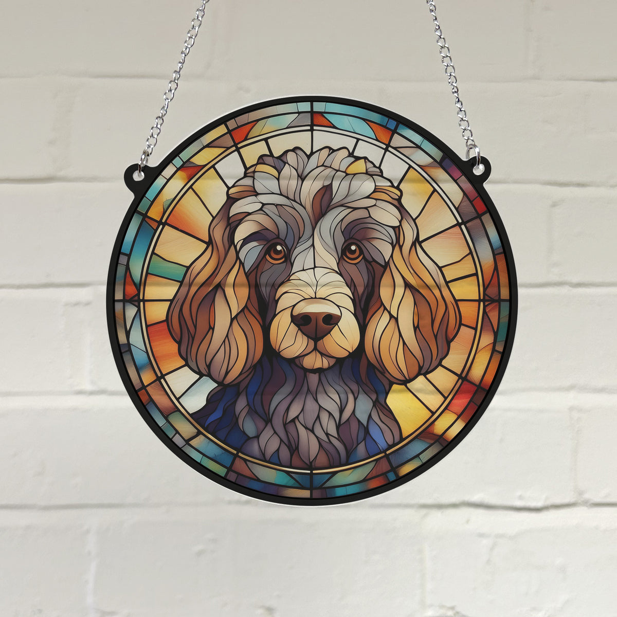 Poodle Stained Glass Effect Suncatcher CLEARANCE – Villager Jim's Shop