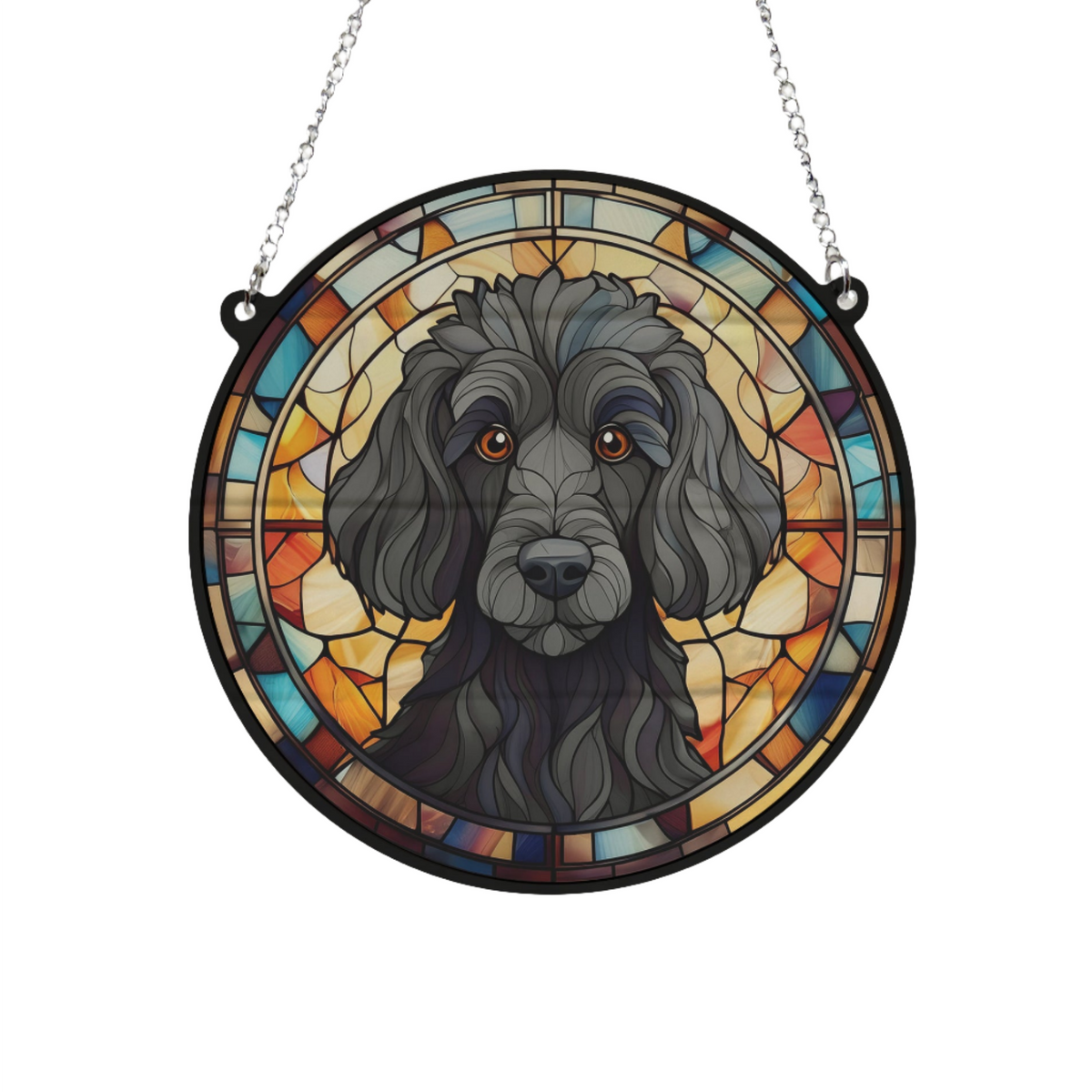 Poodle Black Stained Glass Effect Suncatcher – Villager Jim's Shop