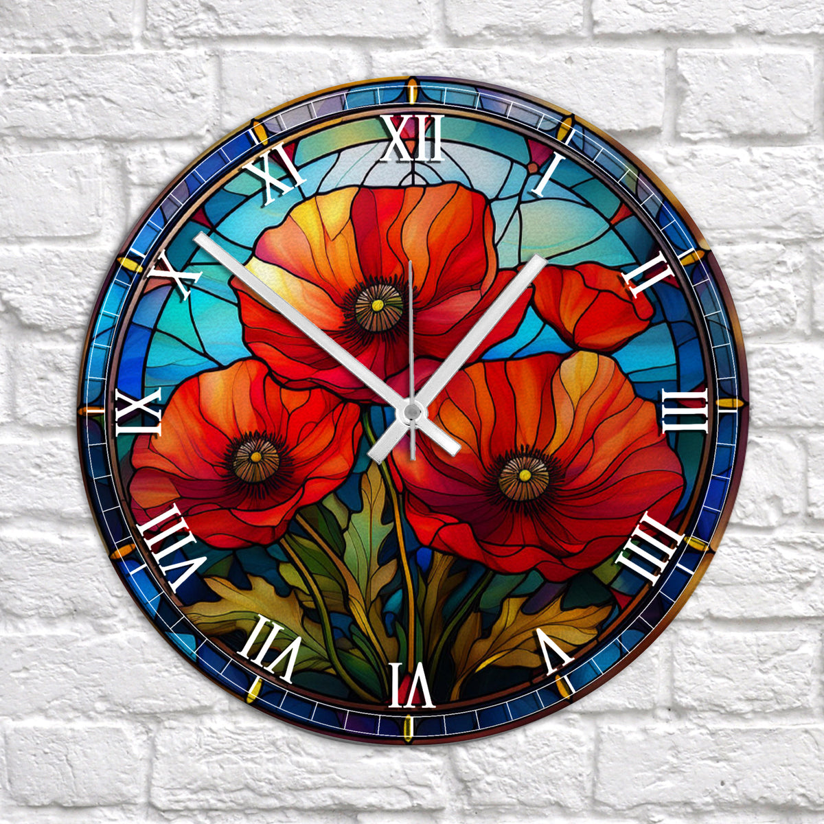 Poppy Suncatcher Effect Clock – Villager Jim's Shop