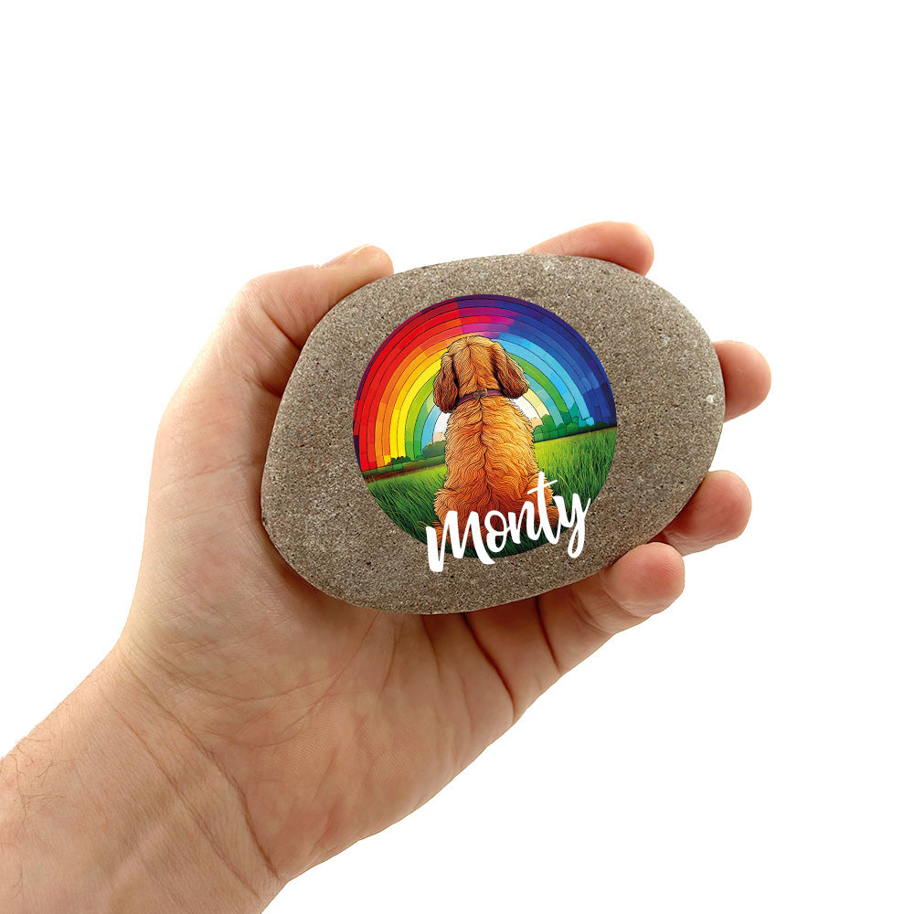 Rainbow Cockapoo Personalised Pebble – Villager Jim's Shop