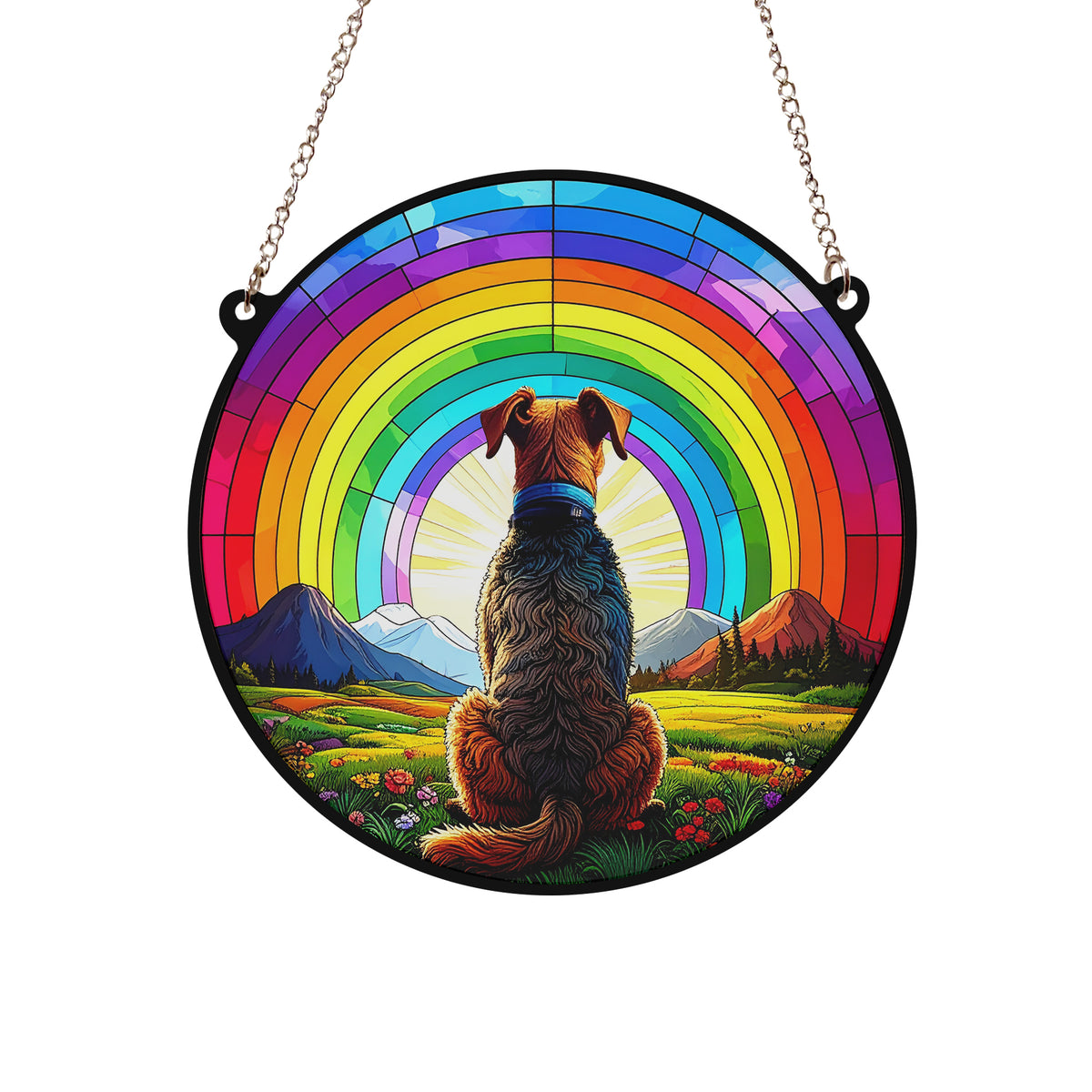 Lakeland Terrier Rainbow Bridge Stained Glass Effect Suncatcher ...