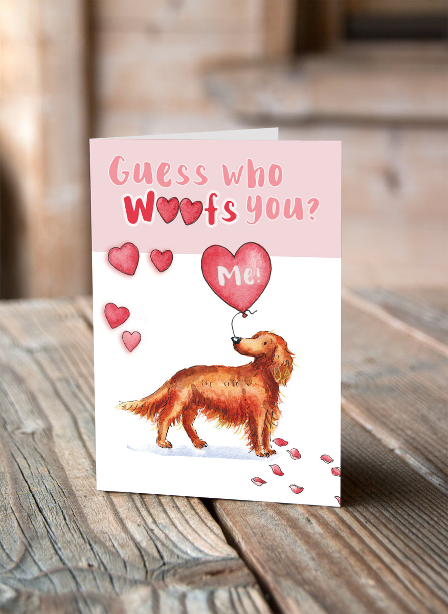 Carte de Saint-Valentin Setter irlandais – Villager Jim's Shop