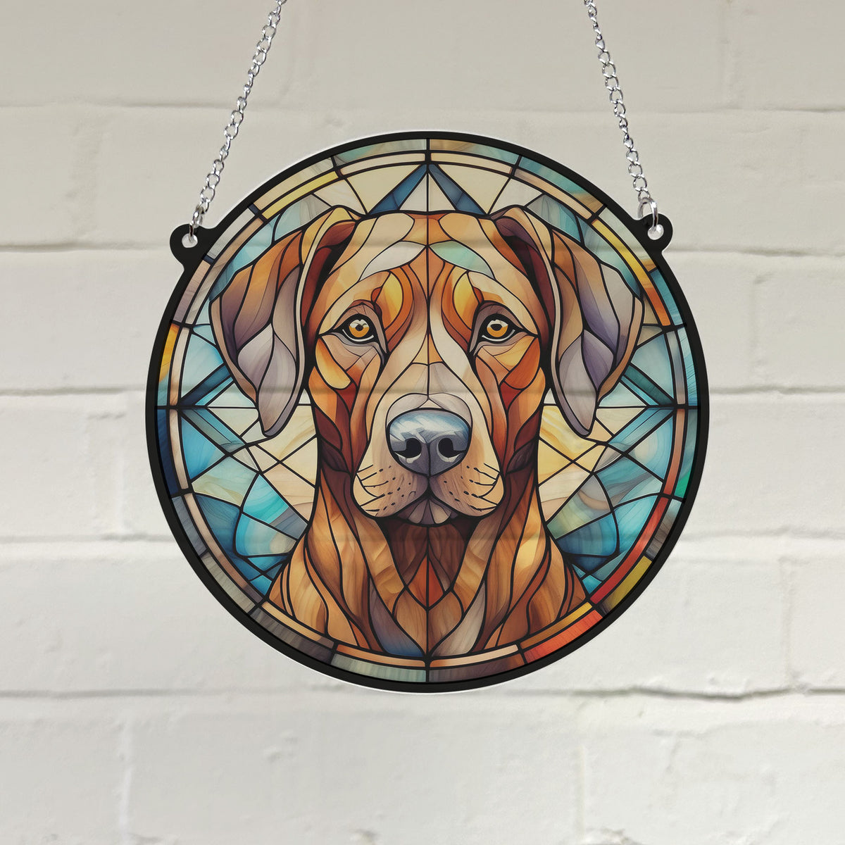 Rhodesian Ridgeback Stained Glass Effect Suncatcher – Villager Jim's Shop