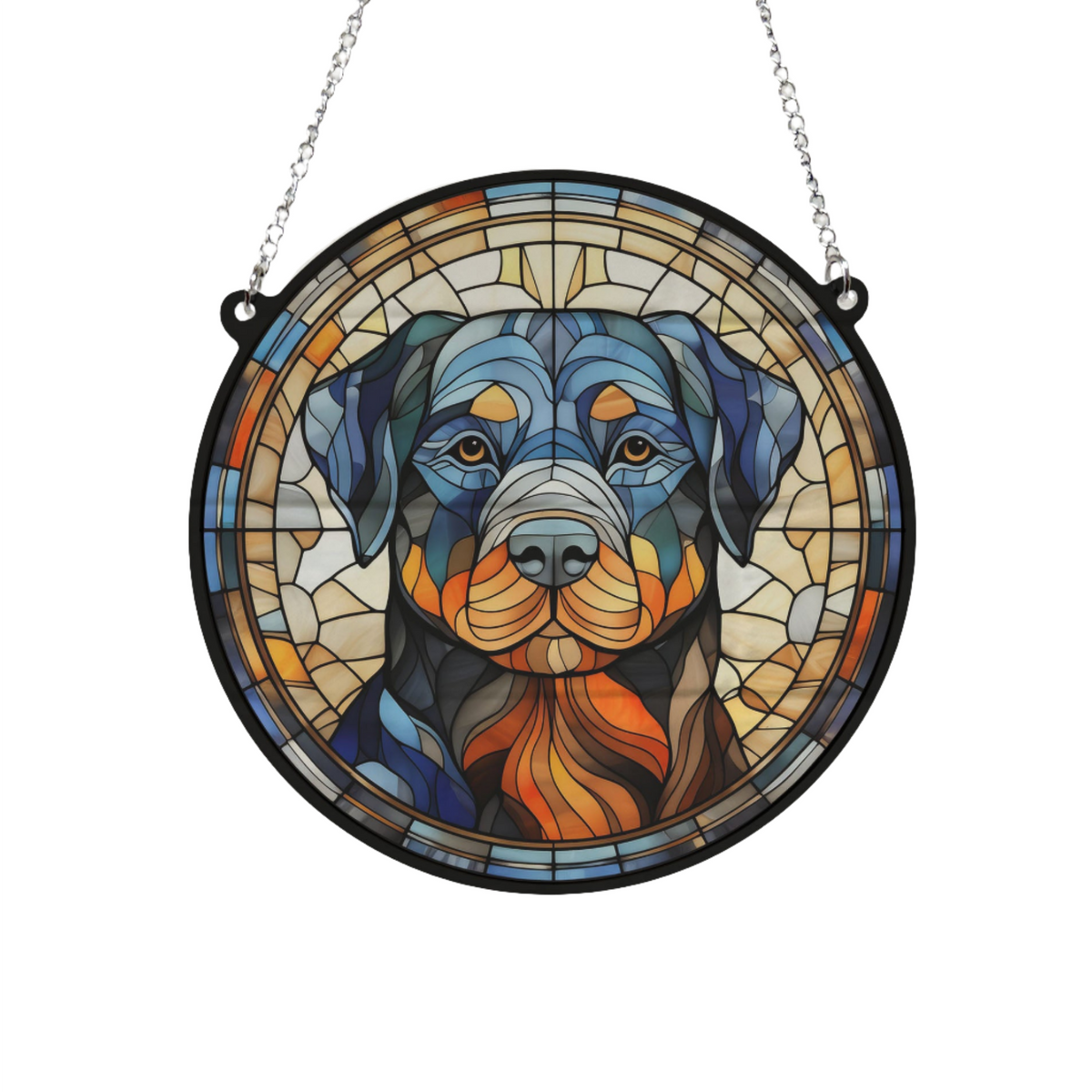 Rottweiler Stained Glass Effect Suncatcher – Villager Jim's Shop