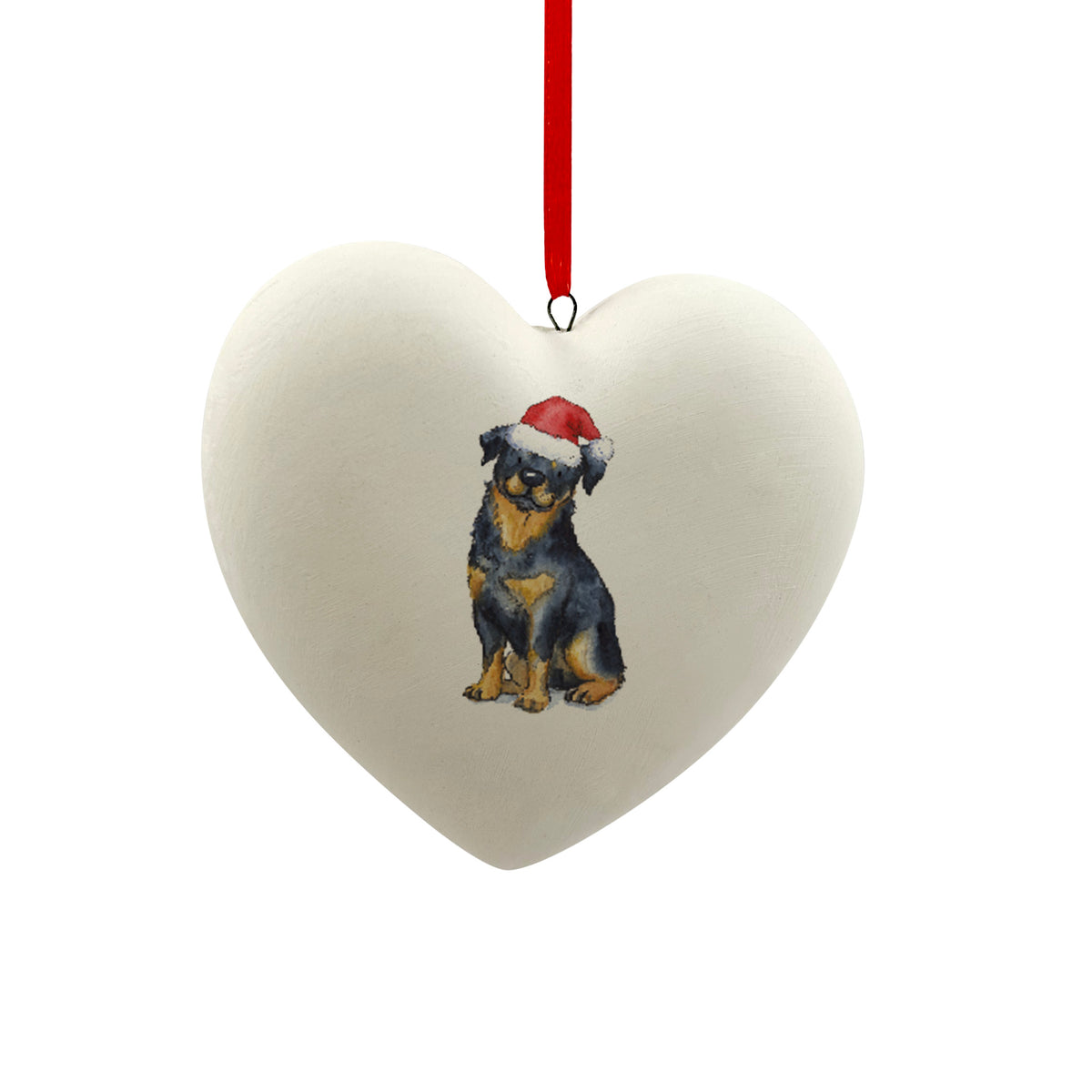 Rottweiler in Santa Hat Christmas Heart Bauble – Villager Jim's Shop