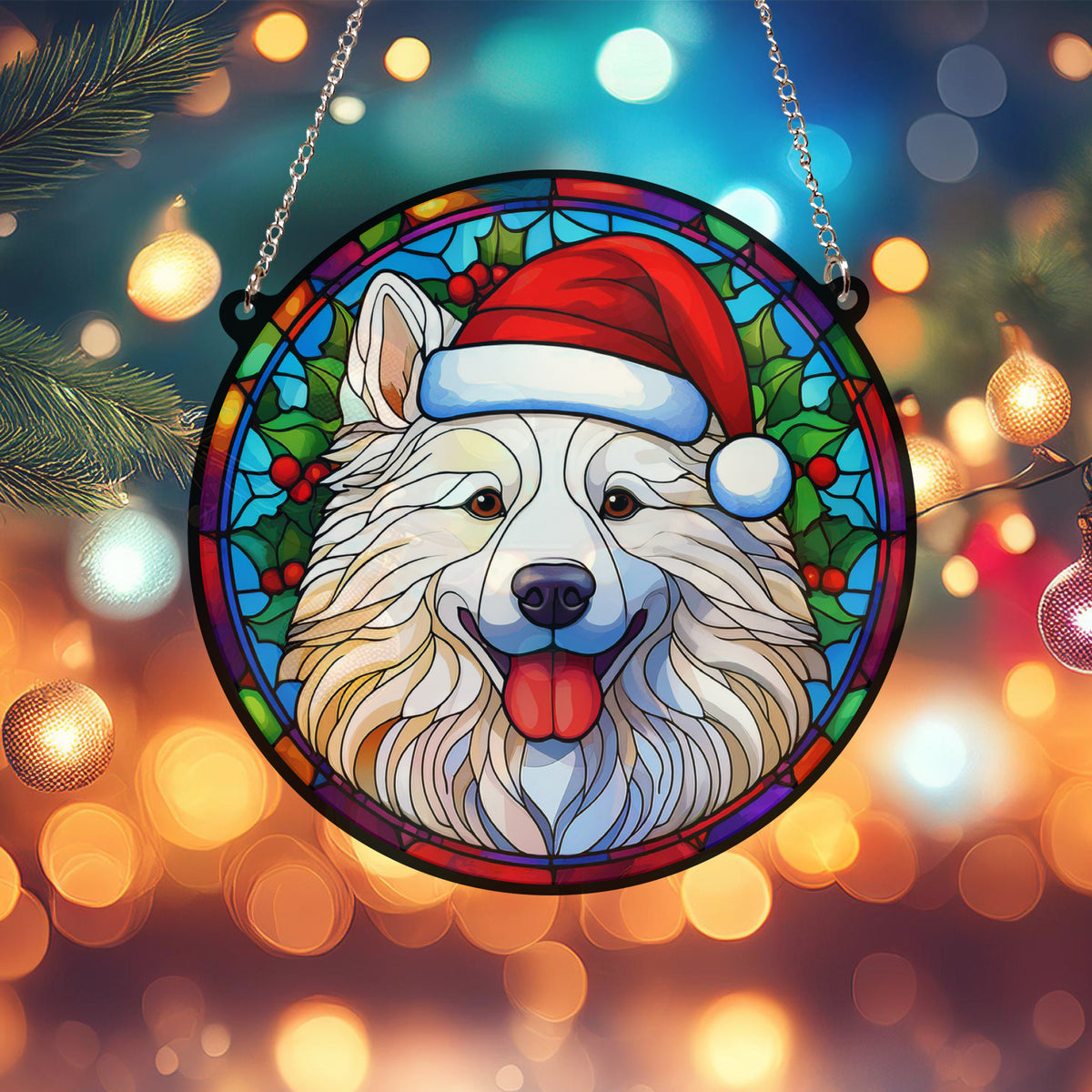 Samoyed Christmas Suncatcher – Villager Jim's Shop