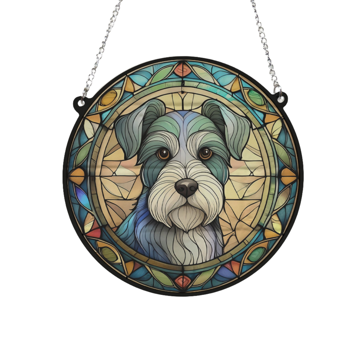 Schnauzer Stained Glass Effect Suncatcher – Villager Jim's Shop