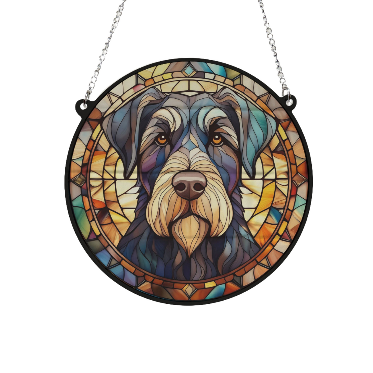 Schnauzer Black Stained Glass Effect Suncatcher – Villager Jim's Shop