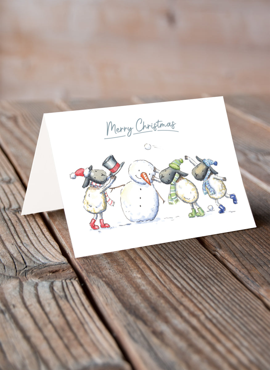 Sheepies Snowman Christmas Card – Villager Jim's Shop