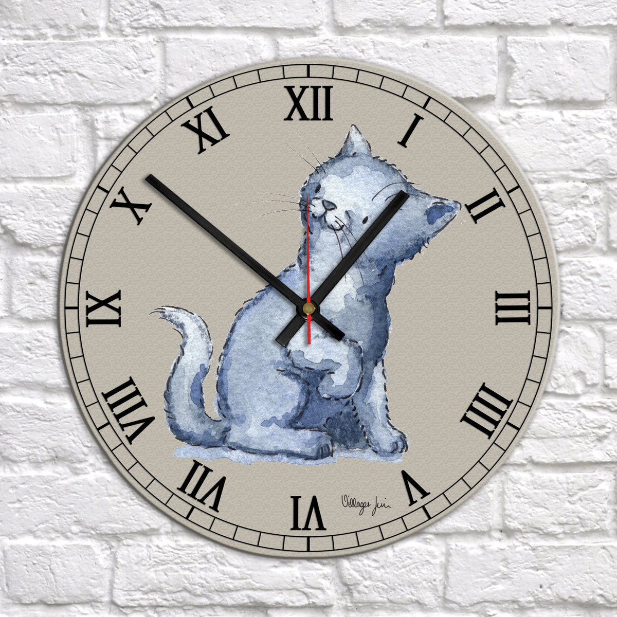 Shorthair Grey Cat Clock – Villager Jim's Shop