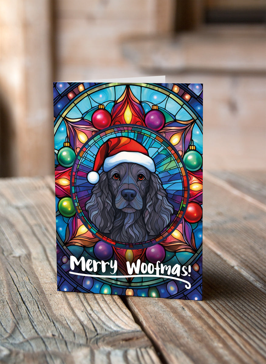 Springer Spaniel Black in a Santa Hat Christmas Card – Villager Jim's Shop