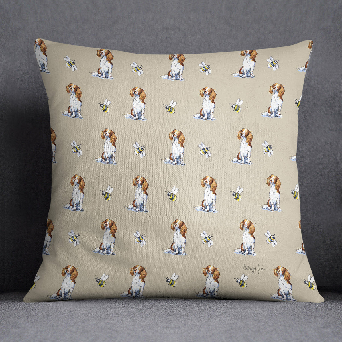 Springer and Bee Cushion – Villager Jim's Shop