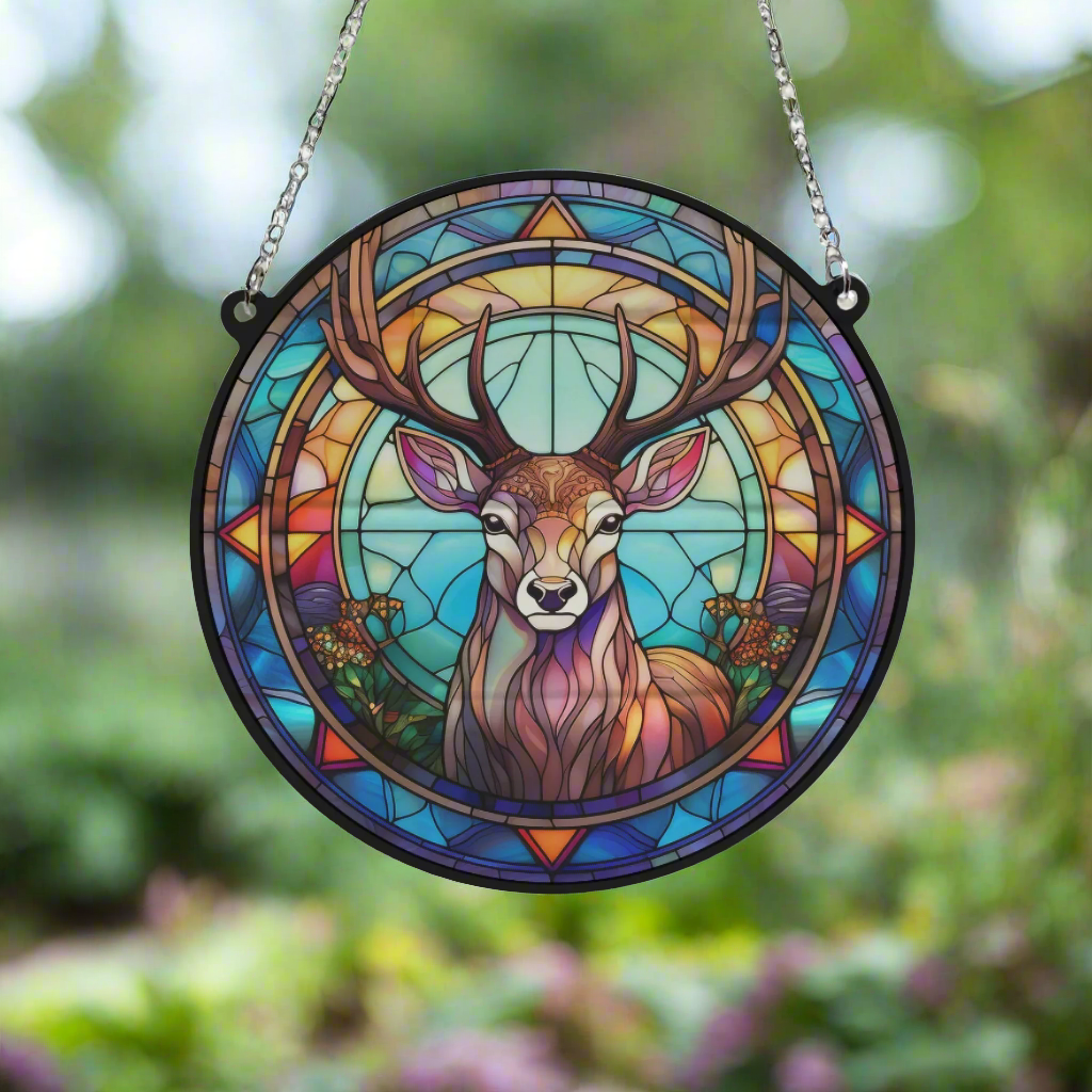 Stag Stained Glass Effect Suncatcher – Villager Jim's Shop