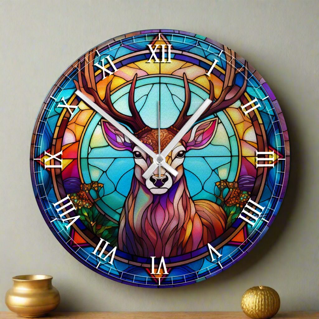Stag Suncatcher Effect Clock – Villager Jim's Shop