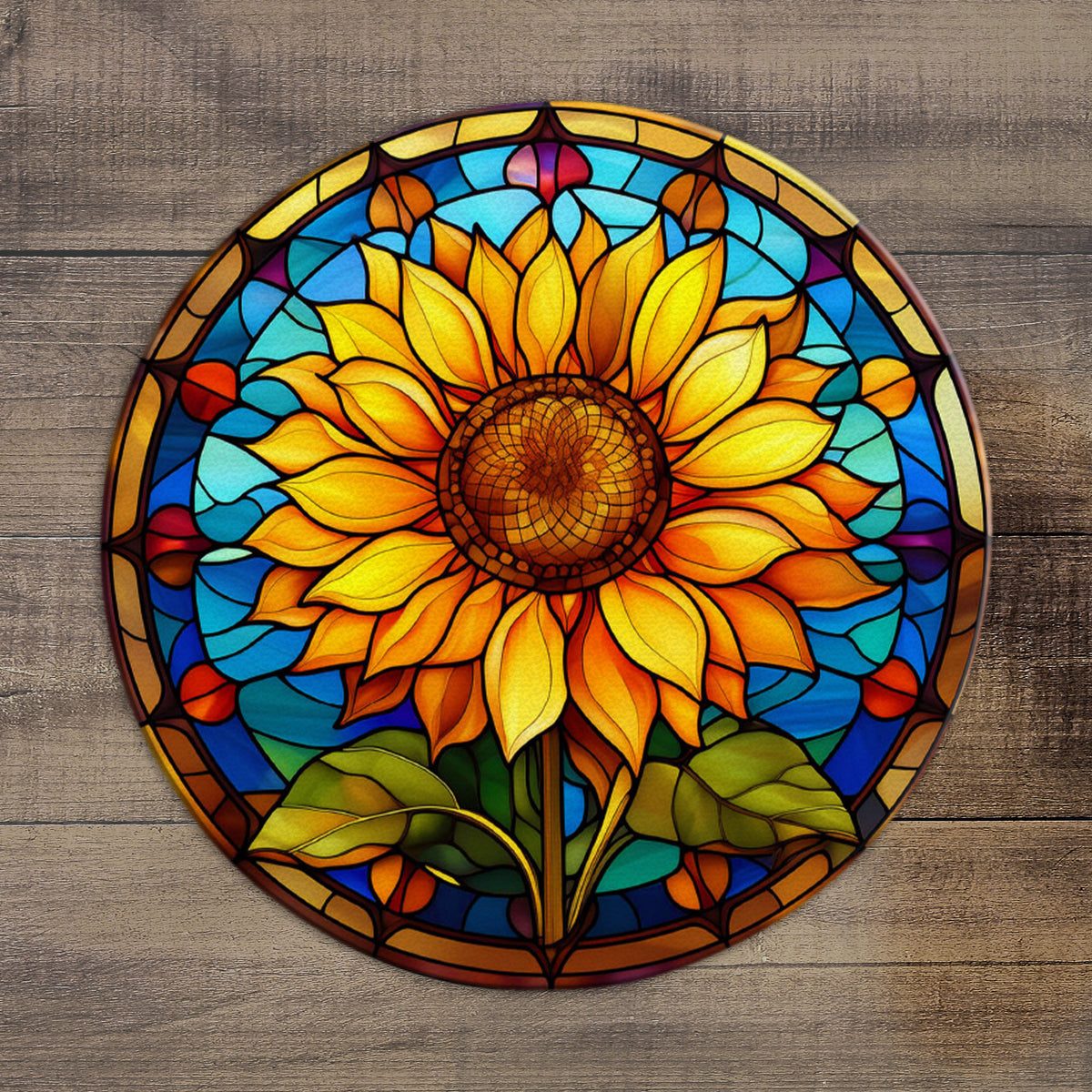 Sunflower Circular Glass Suncatcher Worktop Saver – Villager Jim's Shop