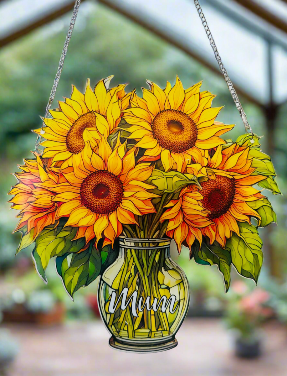 Everlasting Sunflowers in Vase – Villager Jim's Shop