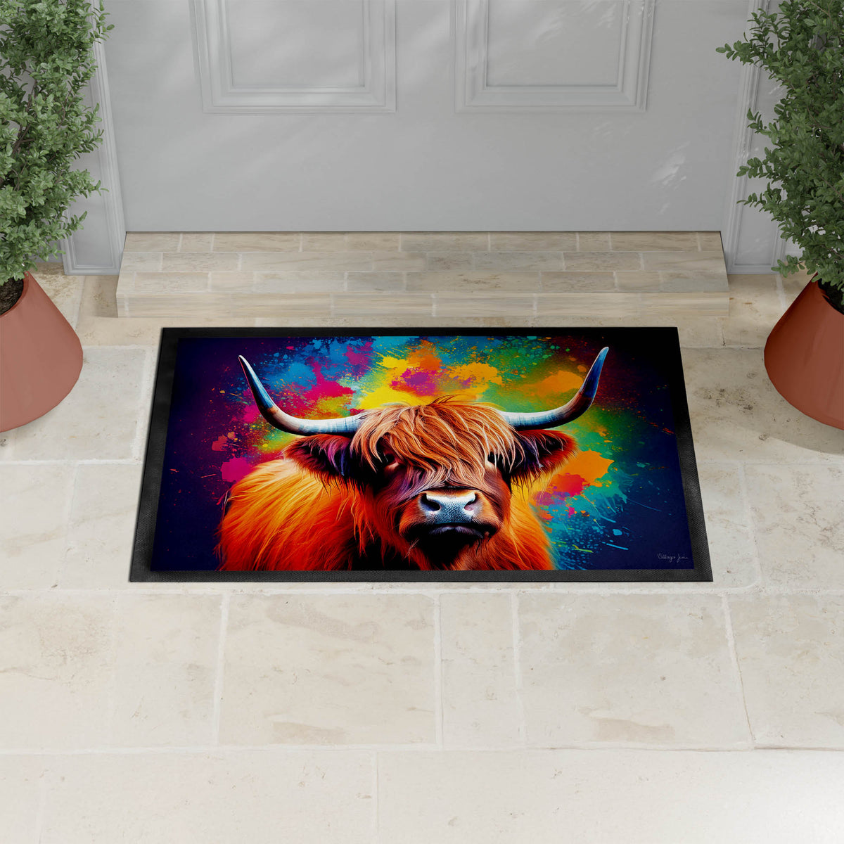 Ellie the Highland Cow VJ Art Door Mat – Villager Jim's Shop