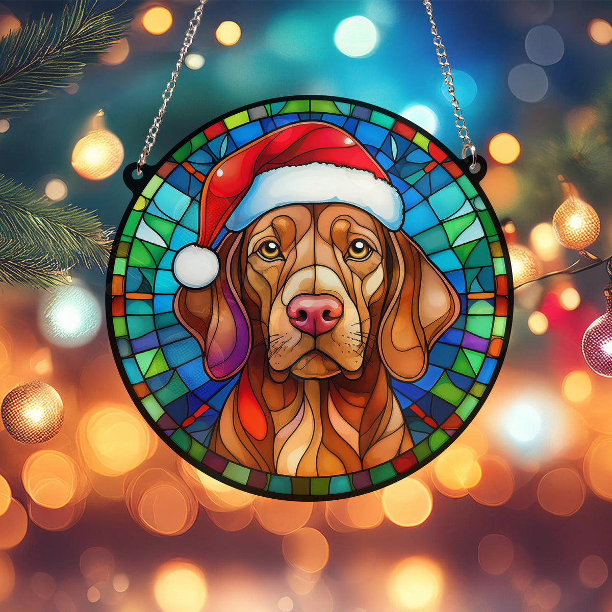 Vizsla Christmas Suncatcher CLEARANCE – Villager Jim's Shop