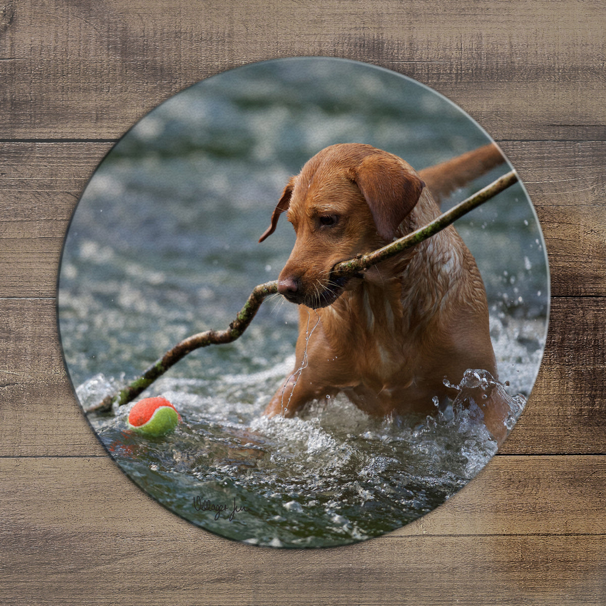 Ashford Ruby Red Fox - Circular Glass Worktop Saver – Villager Jim's Shop