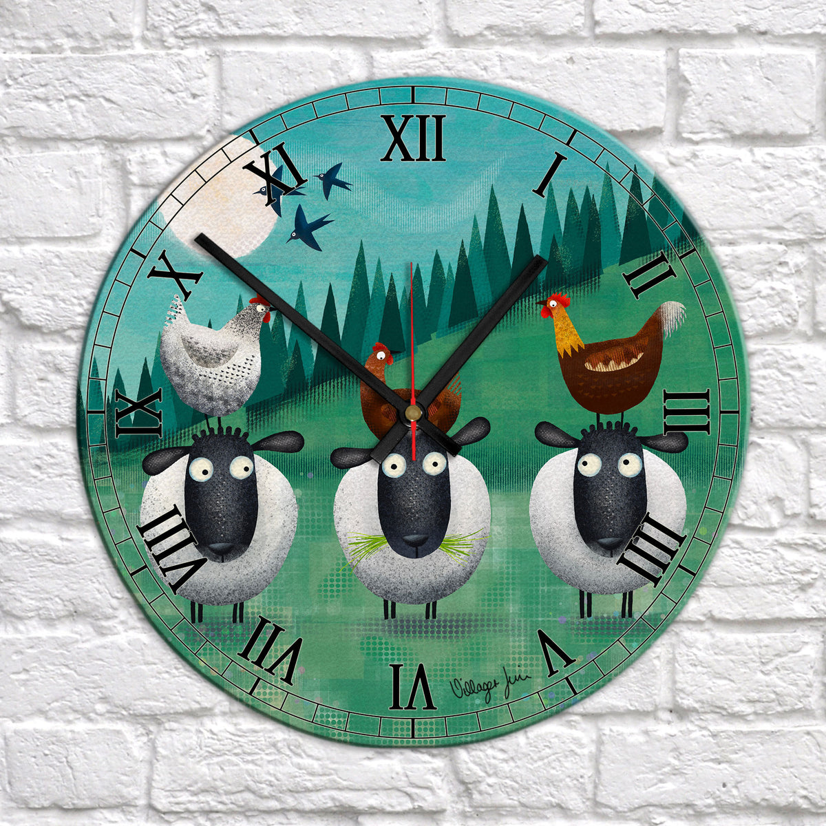 Real Wool Carpets - Sheepies Art Clock – Villager Jim's Shop