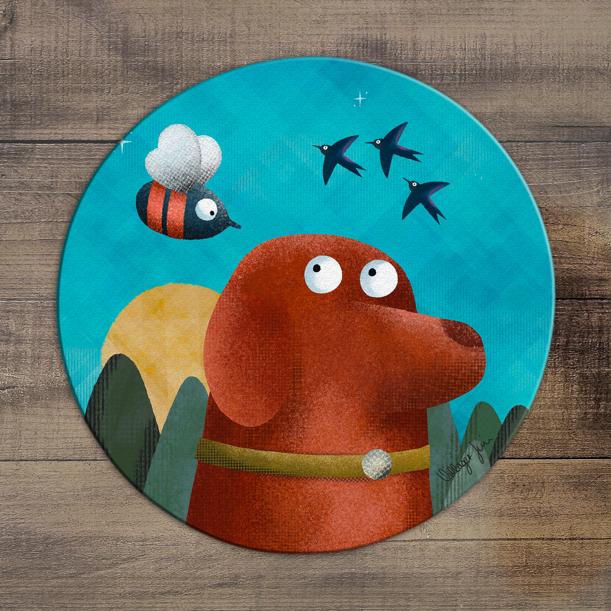 Fox Red Labrador - Labradorable Circular Glass Art Worktop Saver ...