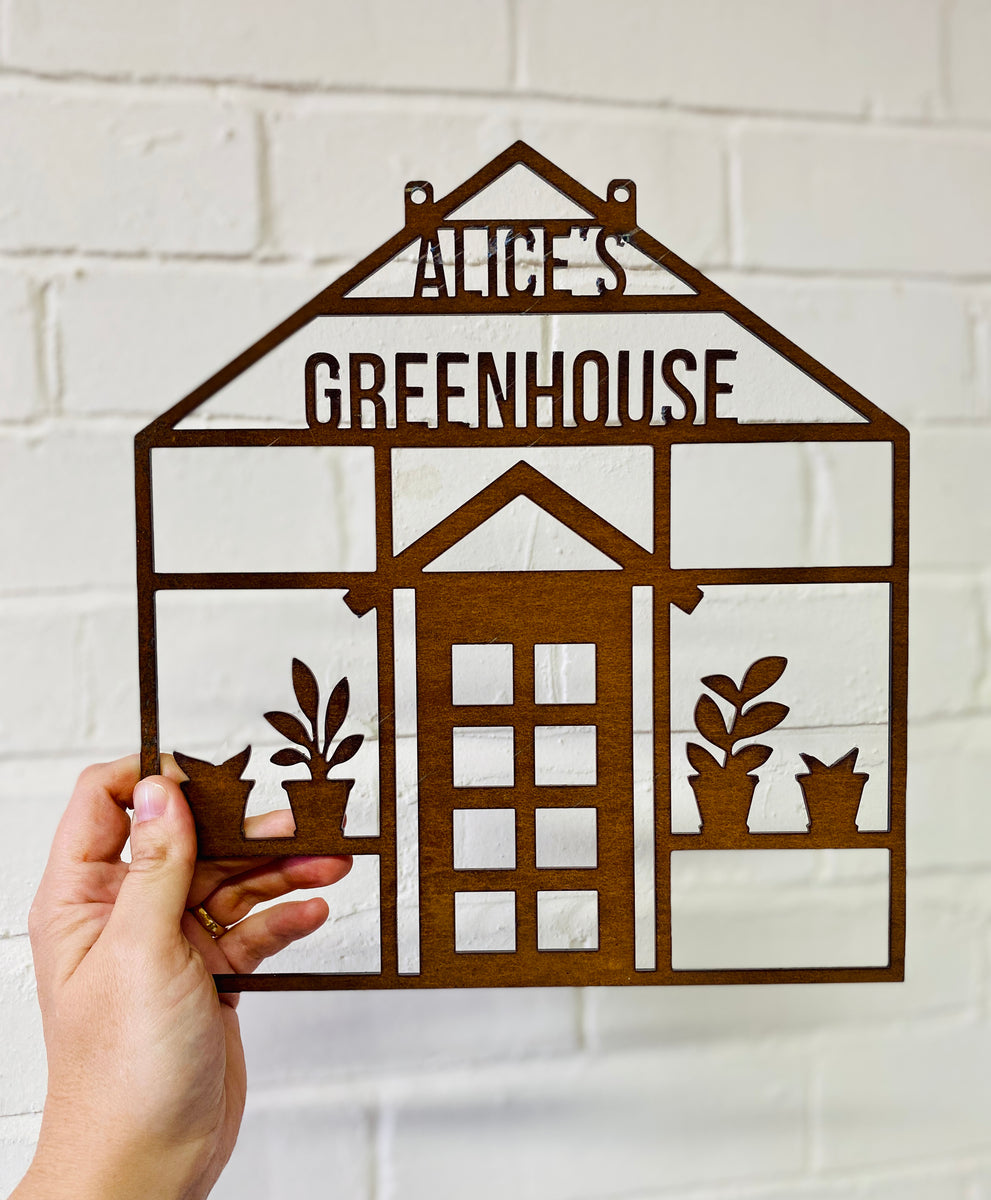 Personalised Greenhouse Sign - Solid Steel Sign – Villager Jim's Shop