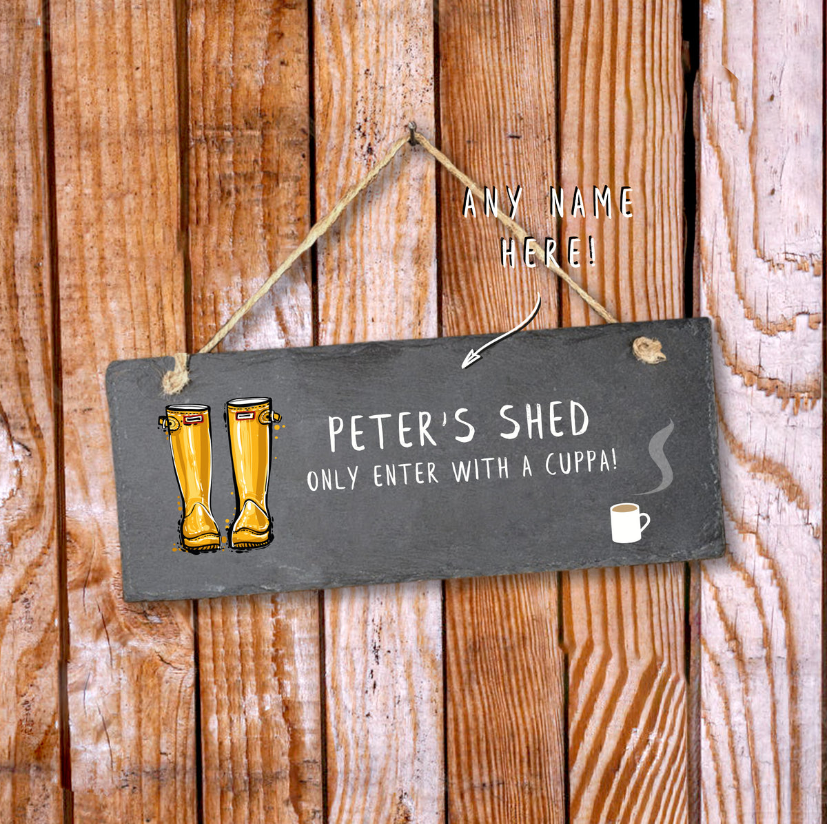 Shed Sign Personalised - Hanging Long Slate – Villager Jim's Shop